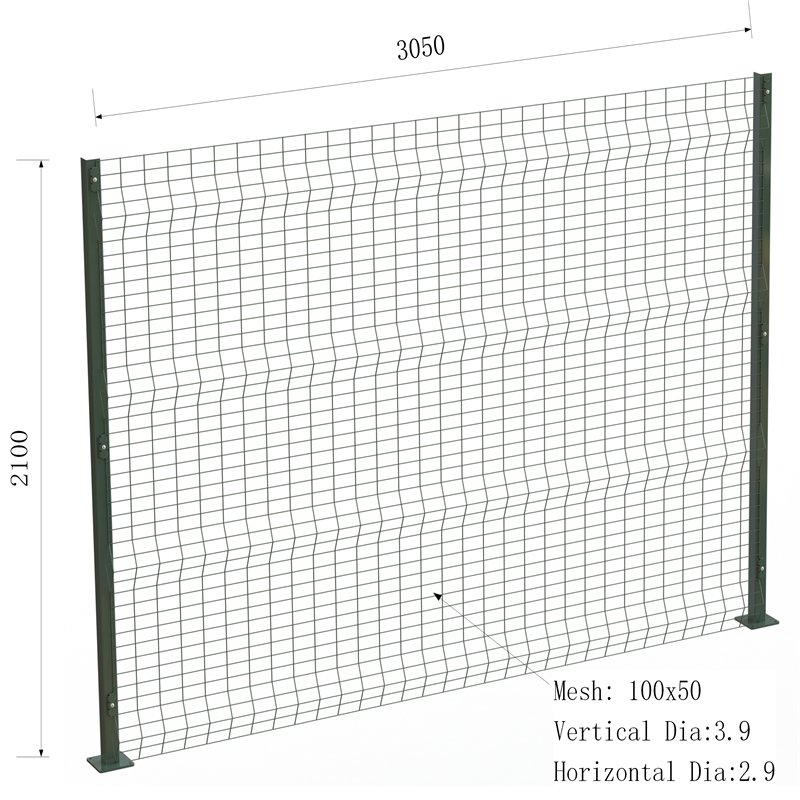 2100mm x 3050mm Low Security Clear View Fence