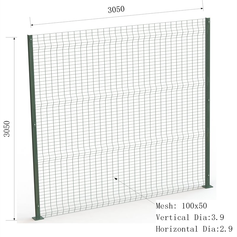 3000mm x 3050mm Low Security Clear View Fence